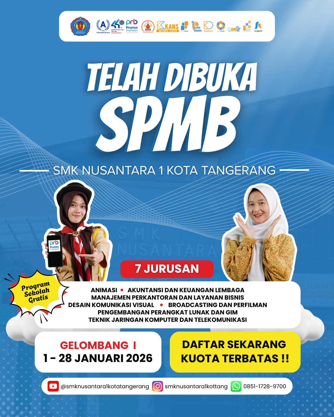 TELAH DIBUKA SPMB 2026/2027 - SMK Nusantara 1 Kota Tangerang